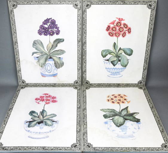 4 Susan Welsh Floral Prints On Board