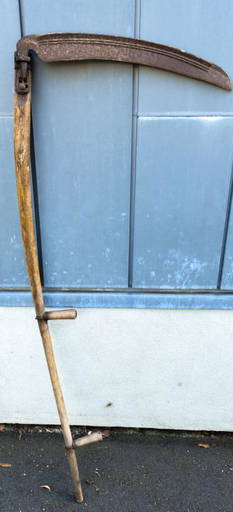 Antique Metal & Wood Scythe Farm Tool