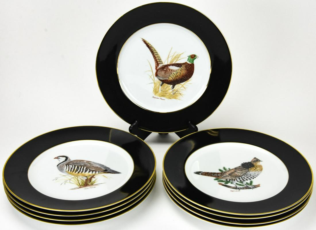 9 Arthur Singer Woodmere China Bird Dinner Plates