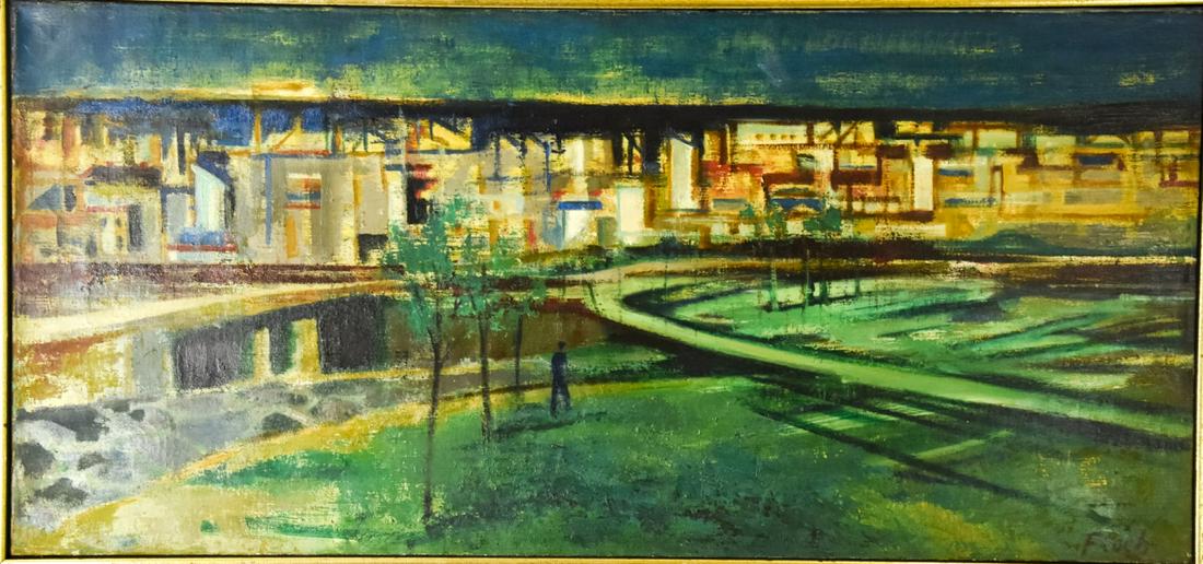 Joseph Floch Cityscape Oil Painting