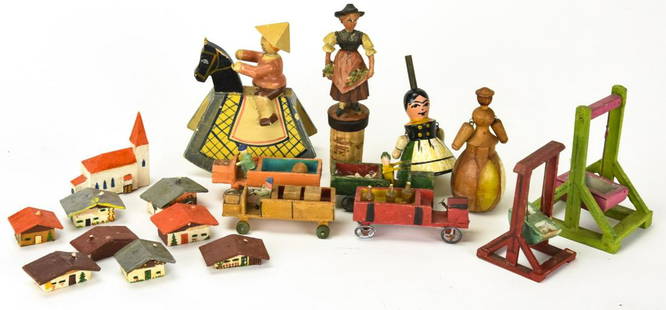 Vintage German Folk Art Carved Mechanical Corks