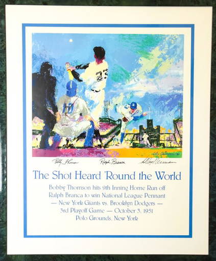 Leroy Neiman Bobby Thomson & Ralph Branca Poster