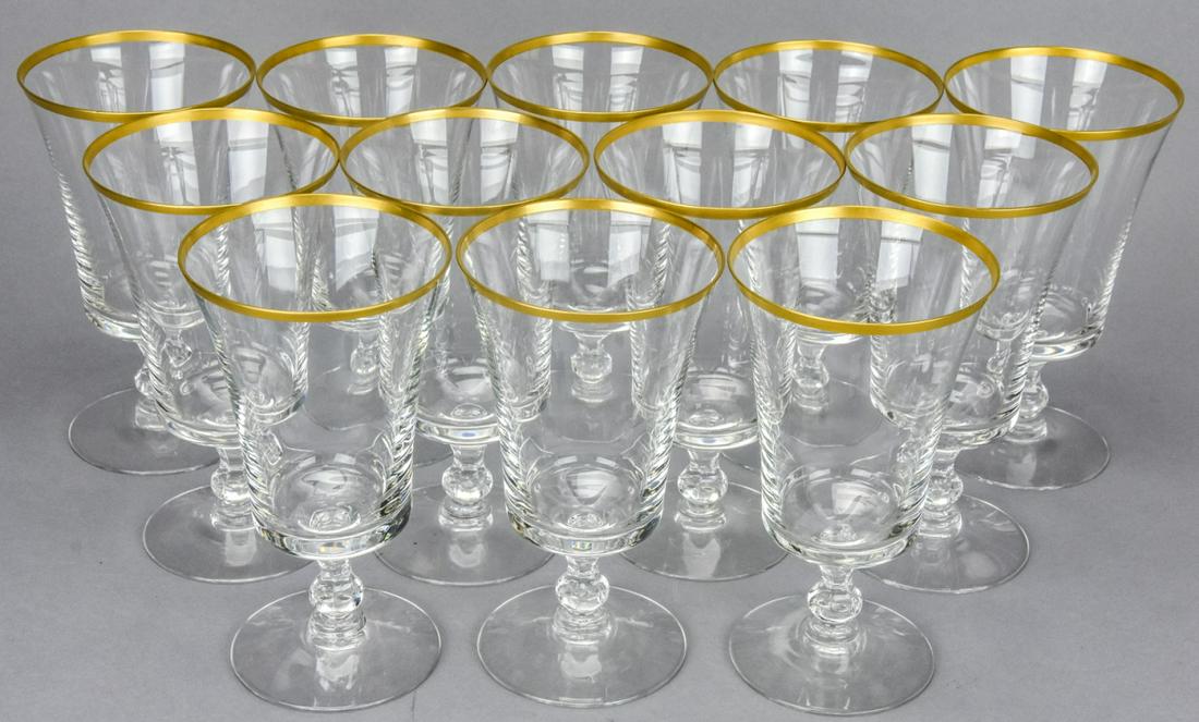 12 Fostoria Gold Rimmed Stem Wine Glasses | Barnebys