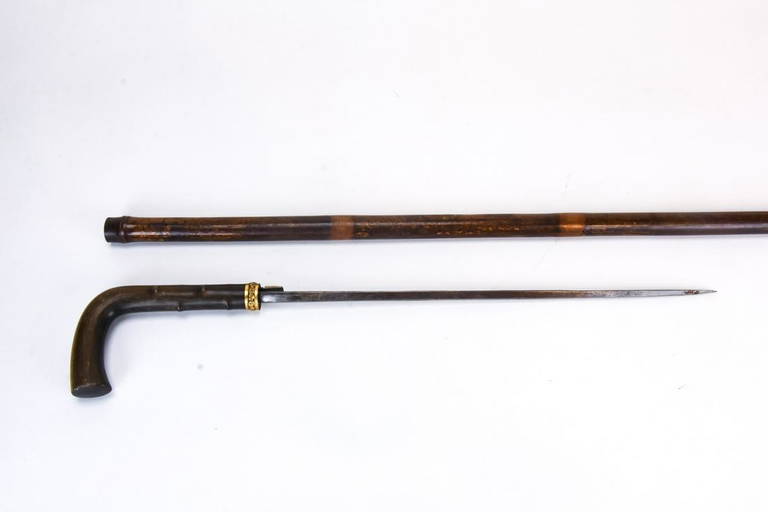 Antique Wooden Concealed Dagger Cane
