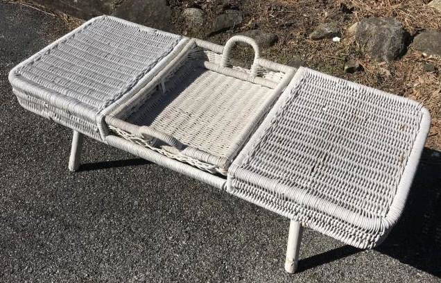 Vintage American Wicker Tray Top Coffee Table