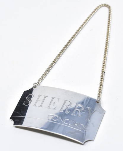 English Sterling Sherry Label From The Concorde