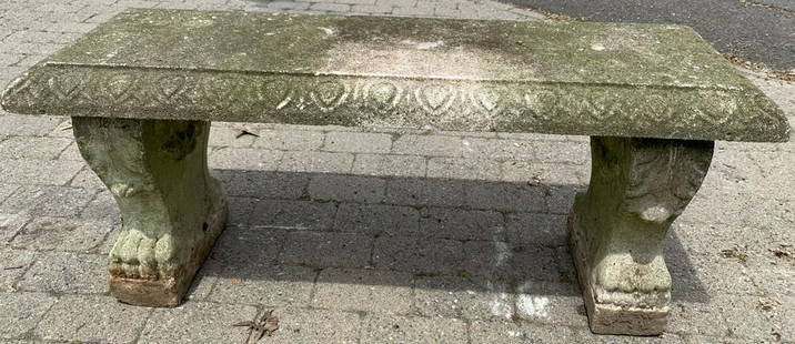 A Neoclassical Style Cast Stone Bench