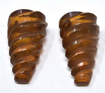 Vintage Pair C 1940s Chocolate Bakelite Clips