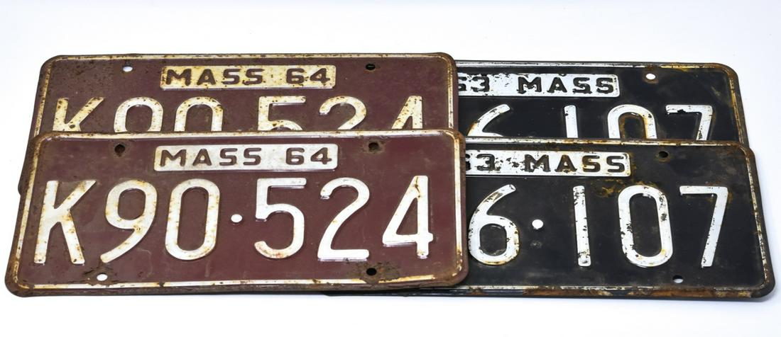4 Vintage Retro Metal Vehicle License Plates