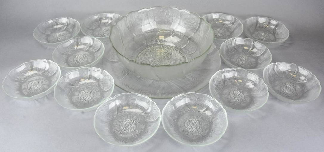 Vintage Arcoroc France Glass Fleur Sunflower Set