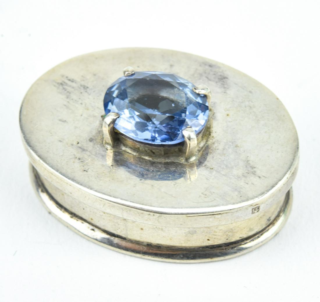 Vintage Sterling Silver & Amethyst Pill Box