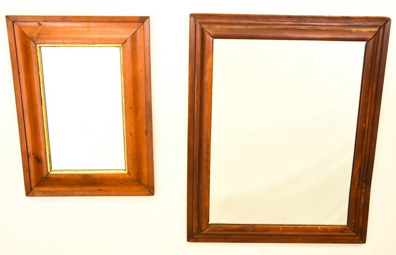 Pair Antique Ogee Carved Mirrors
