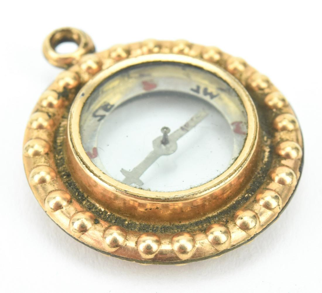 Antique 19th C Gold Compass Pendant
