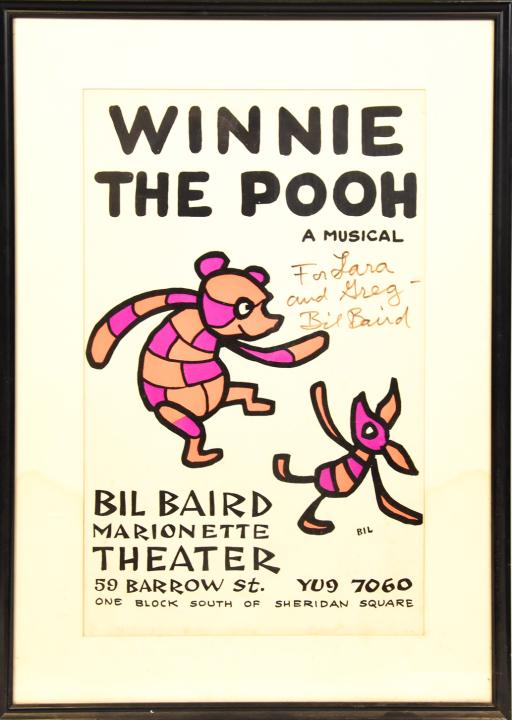 Vintage Bil Baird Signed Poster Winnie The Pooh