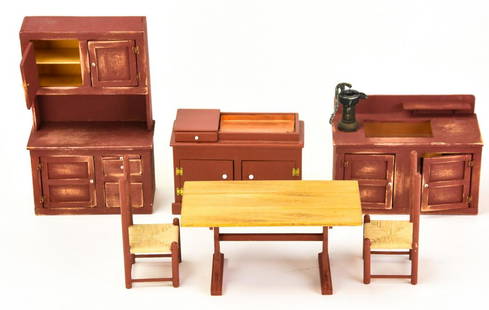 Collection Of Handmade Artisan Dollhouse Furniture