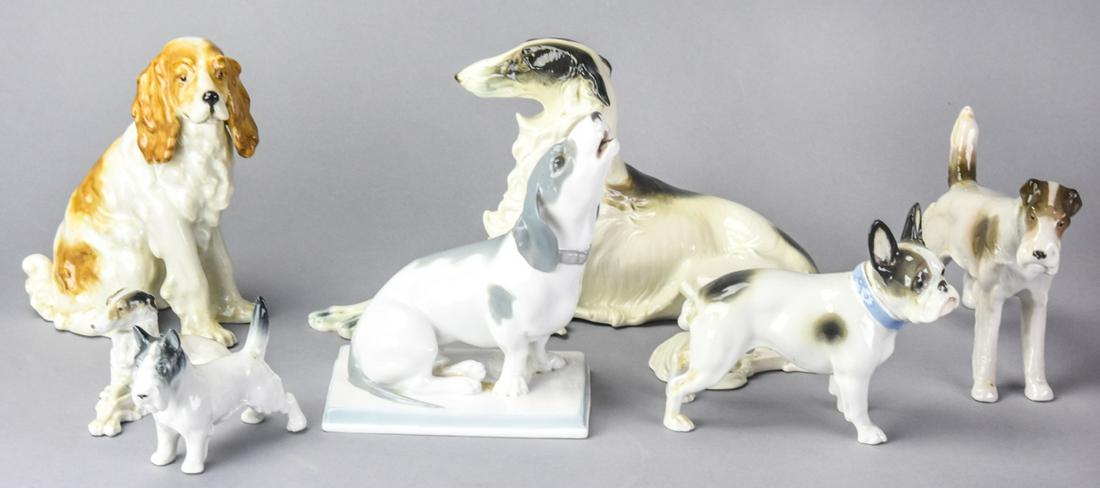 Collection 6 Metzler & Ortloff Porcelain Dogs