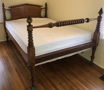 Antique Gothic Heavily Carved Ornate Barley Twist Frame