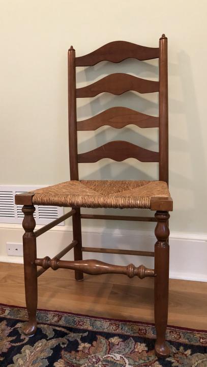 Stickley Ladder Back Rush Bottom Cherry Chair