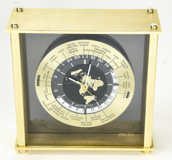 Vintage Seiko World Time Zone Case Clock