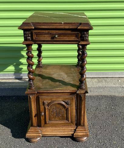 Gothic Revival Marble End Table Solomonic Columns
