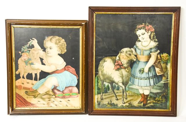 Antique 19th C Victorian Hand Colored Lithographs