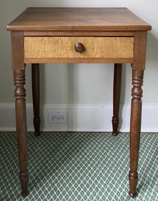 American Empire Mahogany & Tiger Maple Side Table