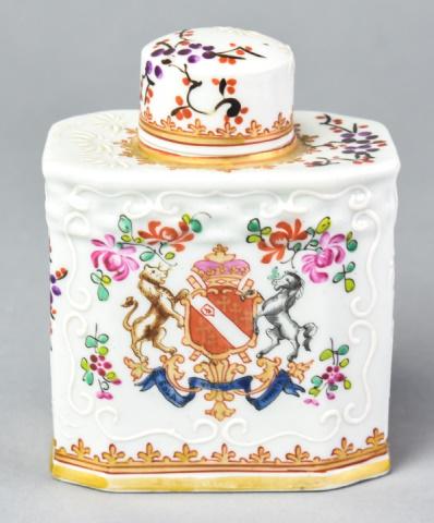 Antique French Samson Armorial Tea Caddy