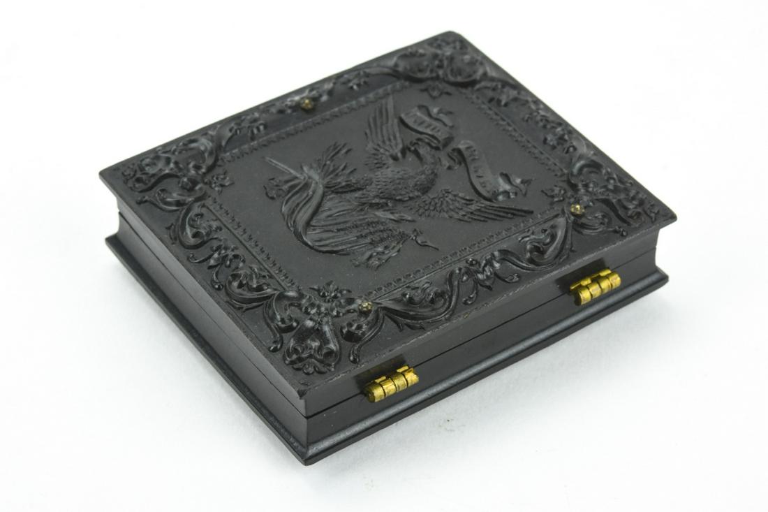 Antique 19th C Civil War Gutta Percha Union Case