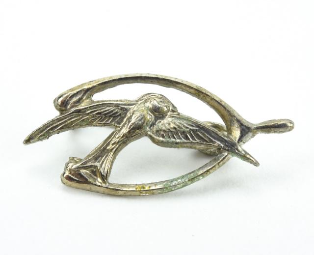 Antique Sterling Swallow Bird & Wishbone Brooch