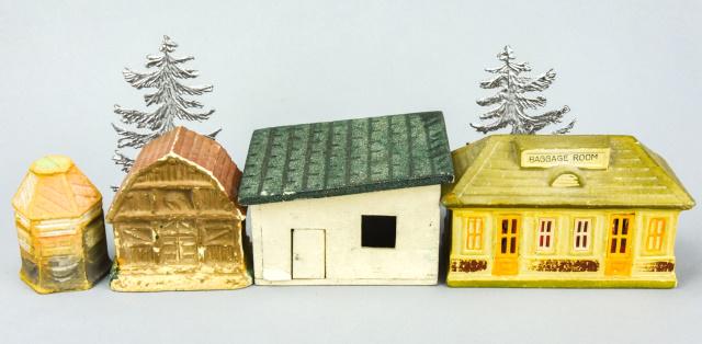 Antique Toy Train / Dollhouse Miniature Buildings