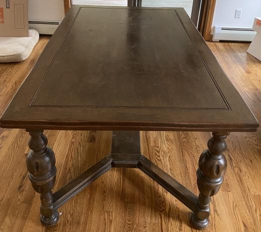 Jacobean Style Dining Table W Turned Legs