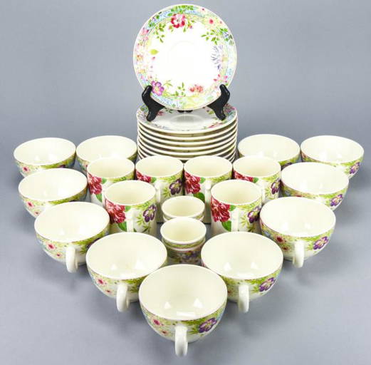 Gien France Millefleurs Porcelain Latte And Coffee
