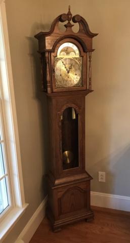 German Grandfather Clock W Ornate Ormolu Face
