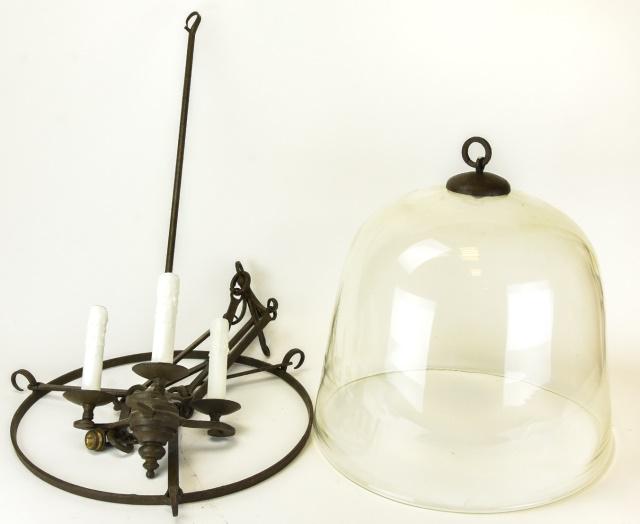 Majestic Wrought & Cast Iron Cloche Pendant Light
