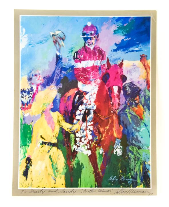 Leroy Neiman Signed Jockey & Horse Poster