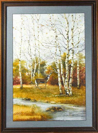 Signed Fred Leach Autumn Woodland Watercolor - Apr 07, 2022 | Greenwich ...