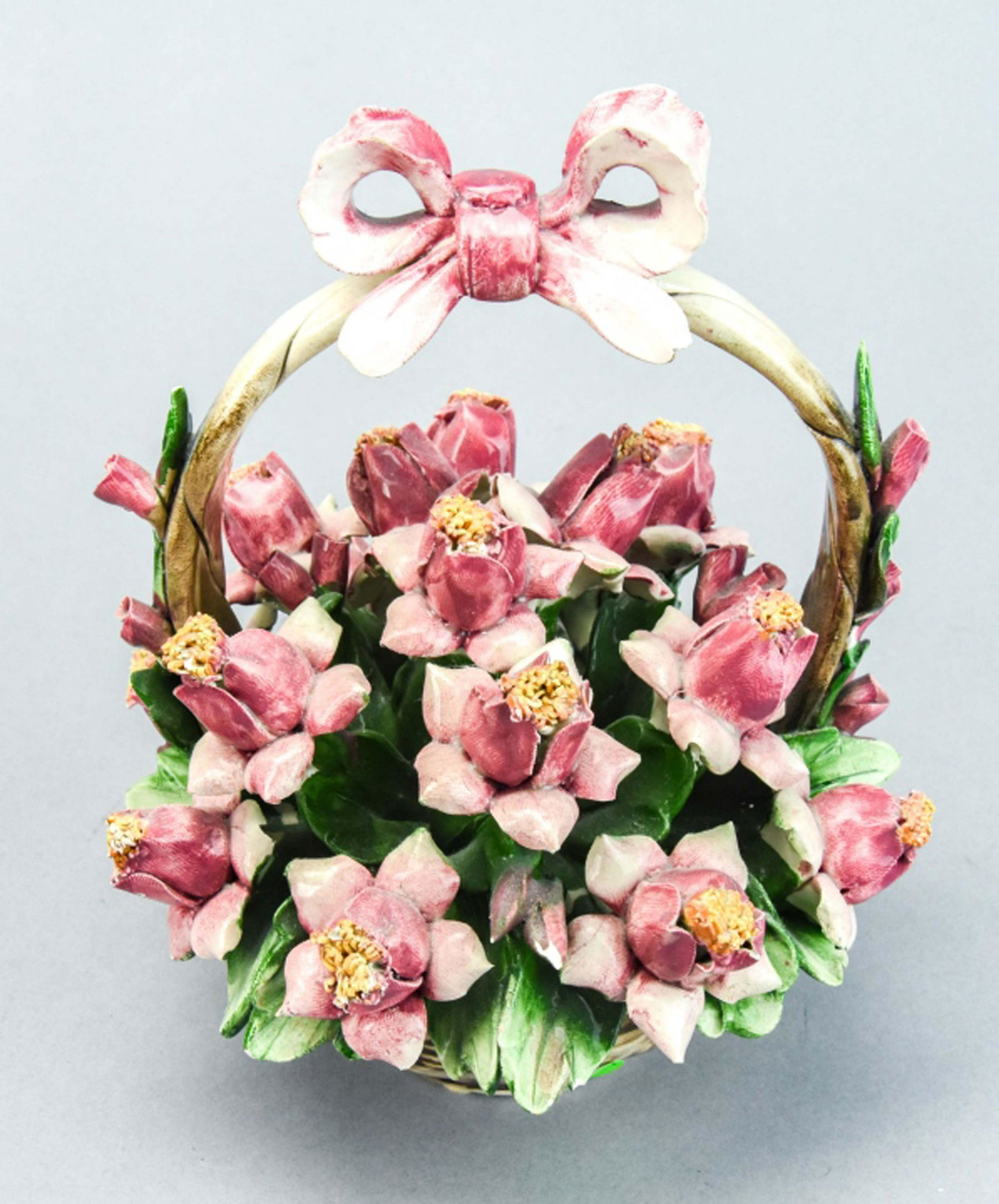 Capodimonte Porcelain Flower Basket