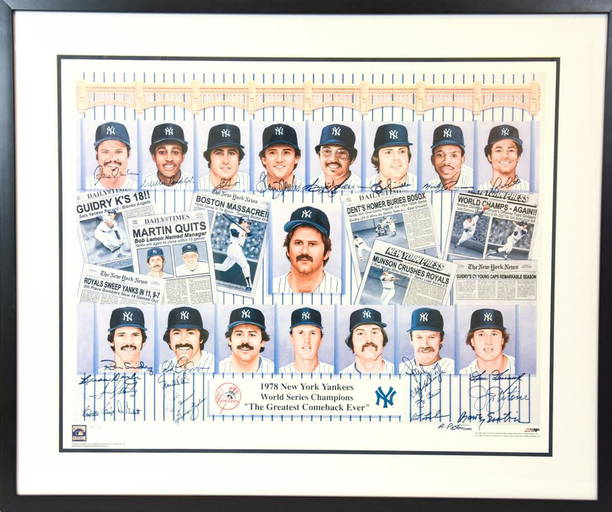 Ny Yankees Signed 1978 World Series Lithograph