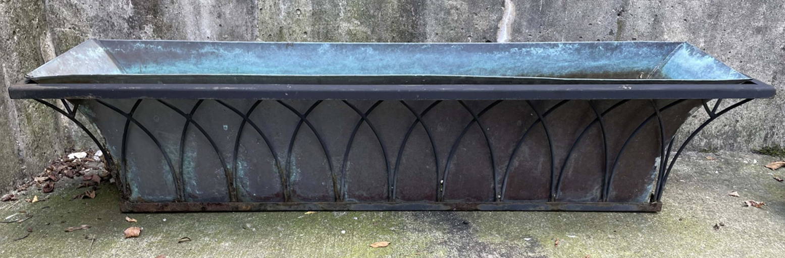 Wrought Iron & Copper Window Box Planter
