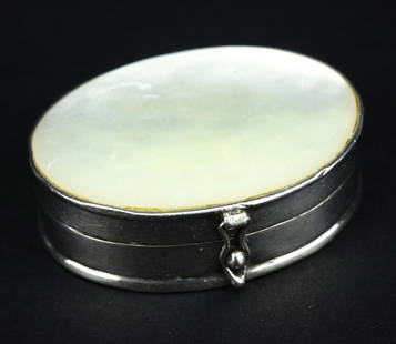 Antique English Sterling Enameled Snuff Box
