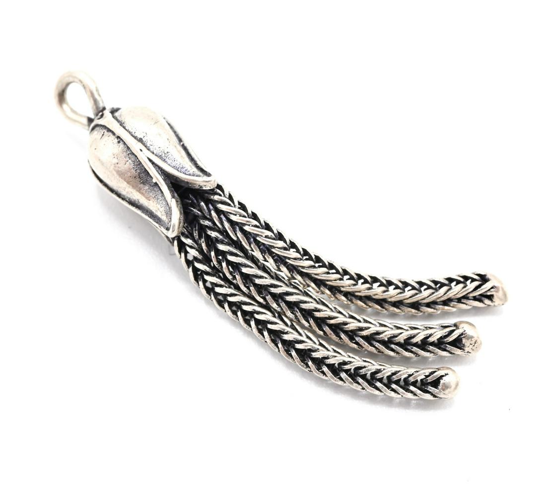 Antique Sterling Silver Tassel Fob Charm / Pendant