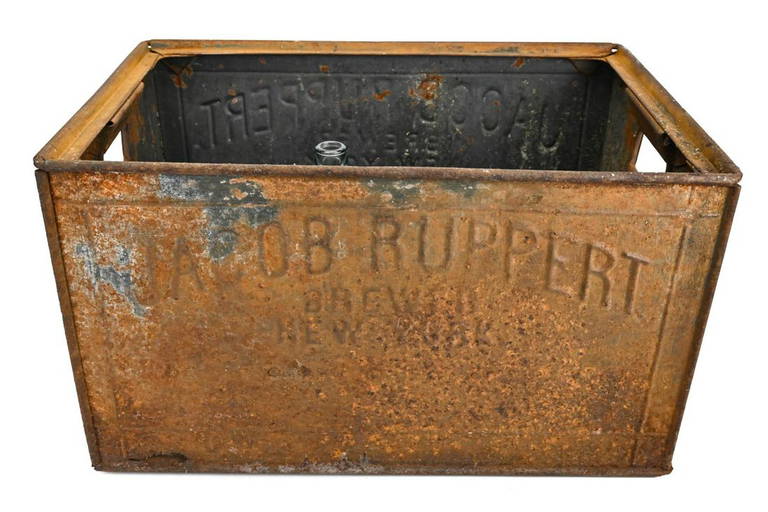 Vintage Jacob Rupert Metal Bottle Carrier