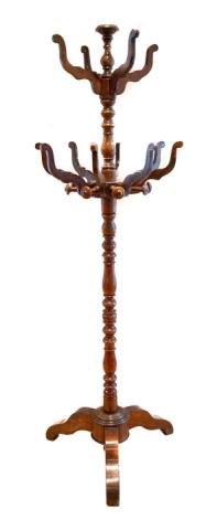 Vintage Hand Carved Hall Tree Coat And Hat Rack