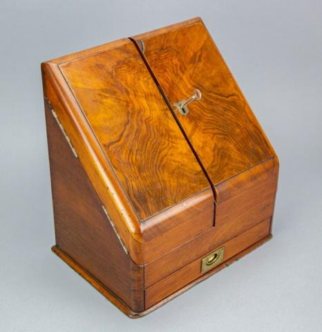 Antique Slant Top Campaign Desk Top Box