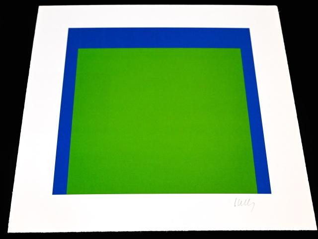 Ellsworth Kelly Signed Print Green And Blue