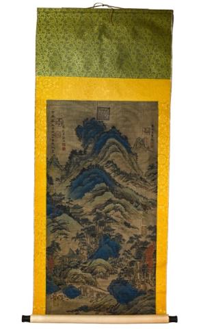 Antique Chinese Landscape Scroll