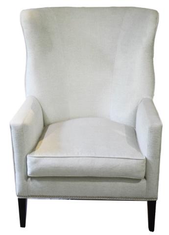 Contemporary Barrel Wing Back White Gold Chair