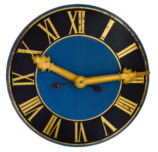 Large Antique Hand Painted Tower Clock