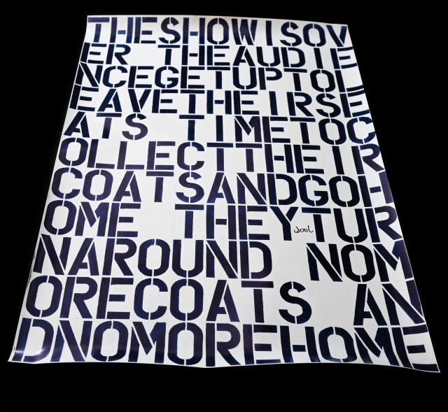 Christopher Wool "the Show Is Over" Signed Poster