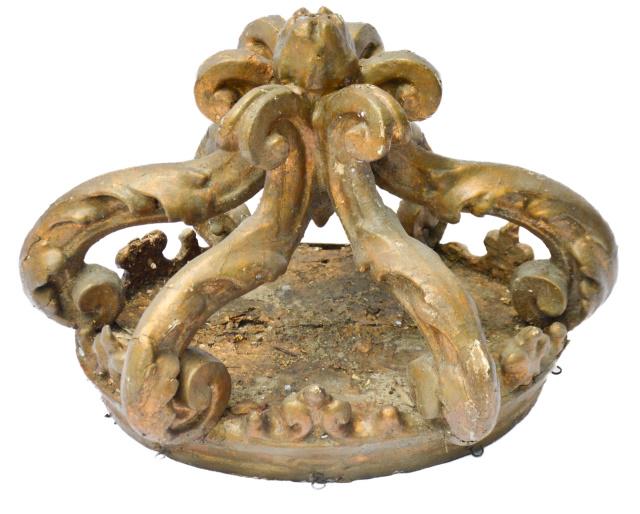 Antique Hand Carved Gilt Salvaged Fleur Crown Auction
